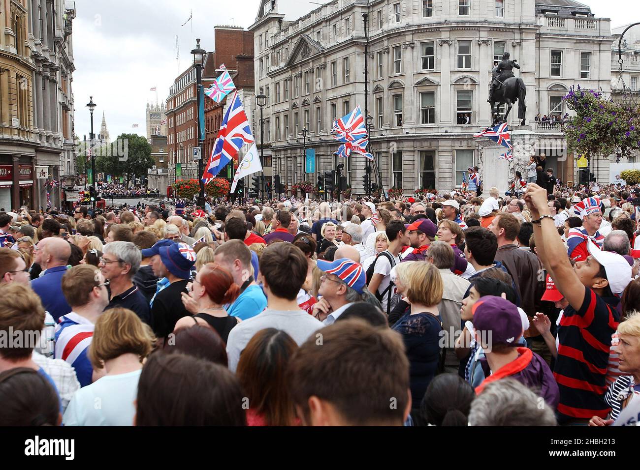 General views of crowd as the parade celebrating Britain's Olympic and ...