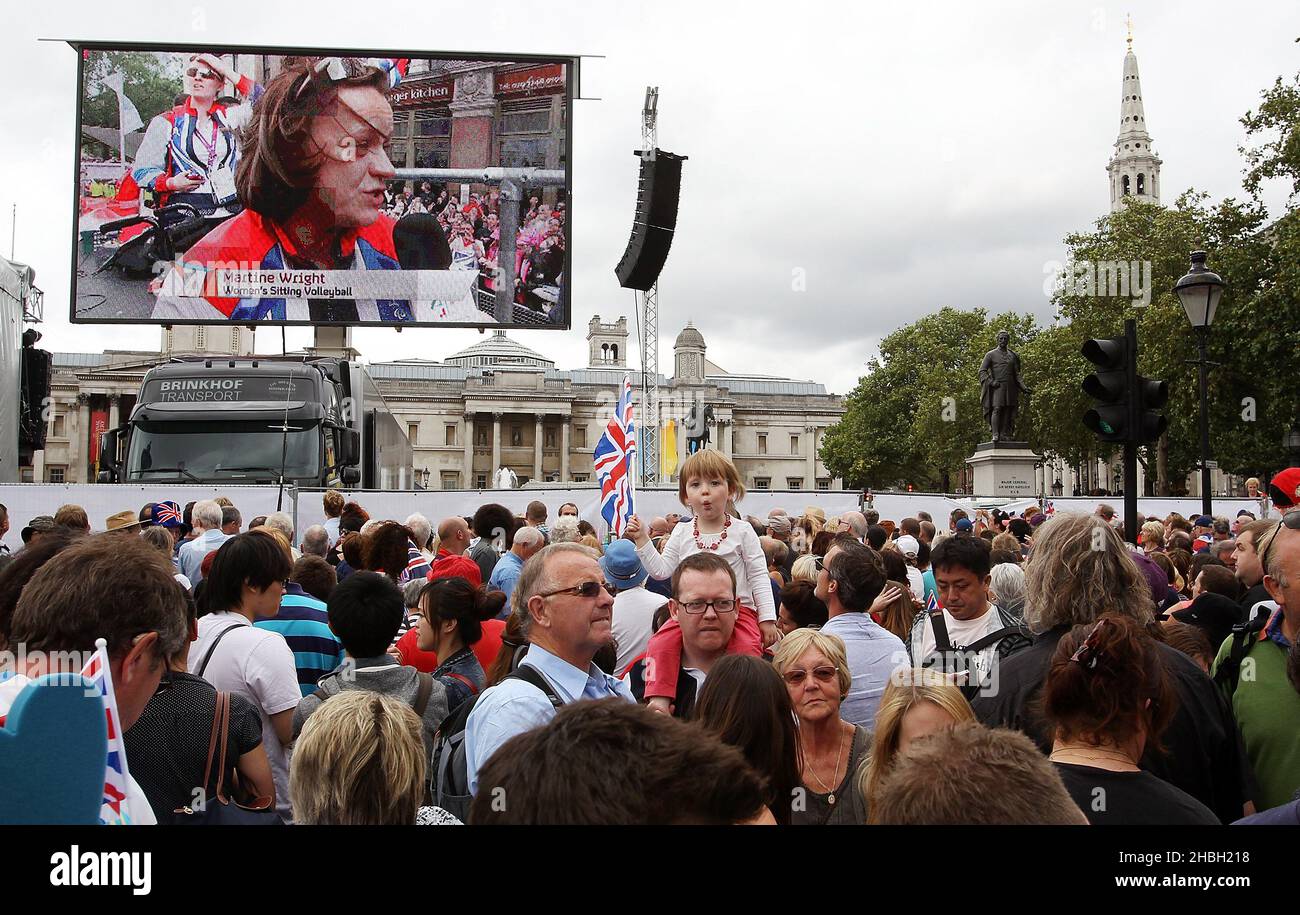 General views of crowd as the parade celebrating Britain's Olympic and ...