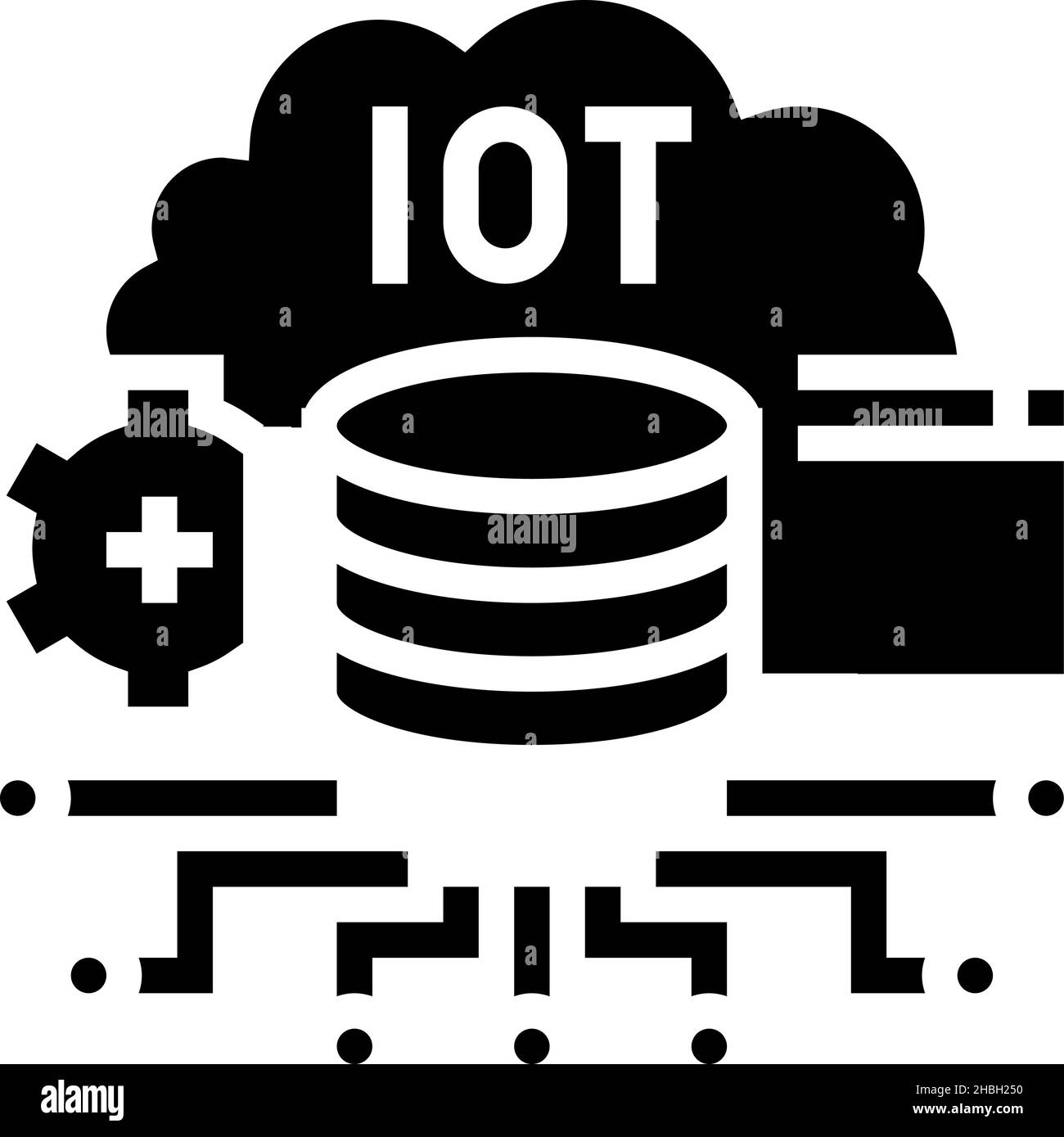 iot electronic technology glyph icon vector illustration Stock Vector ...