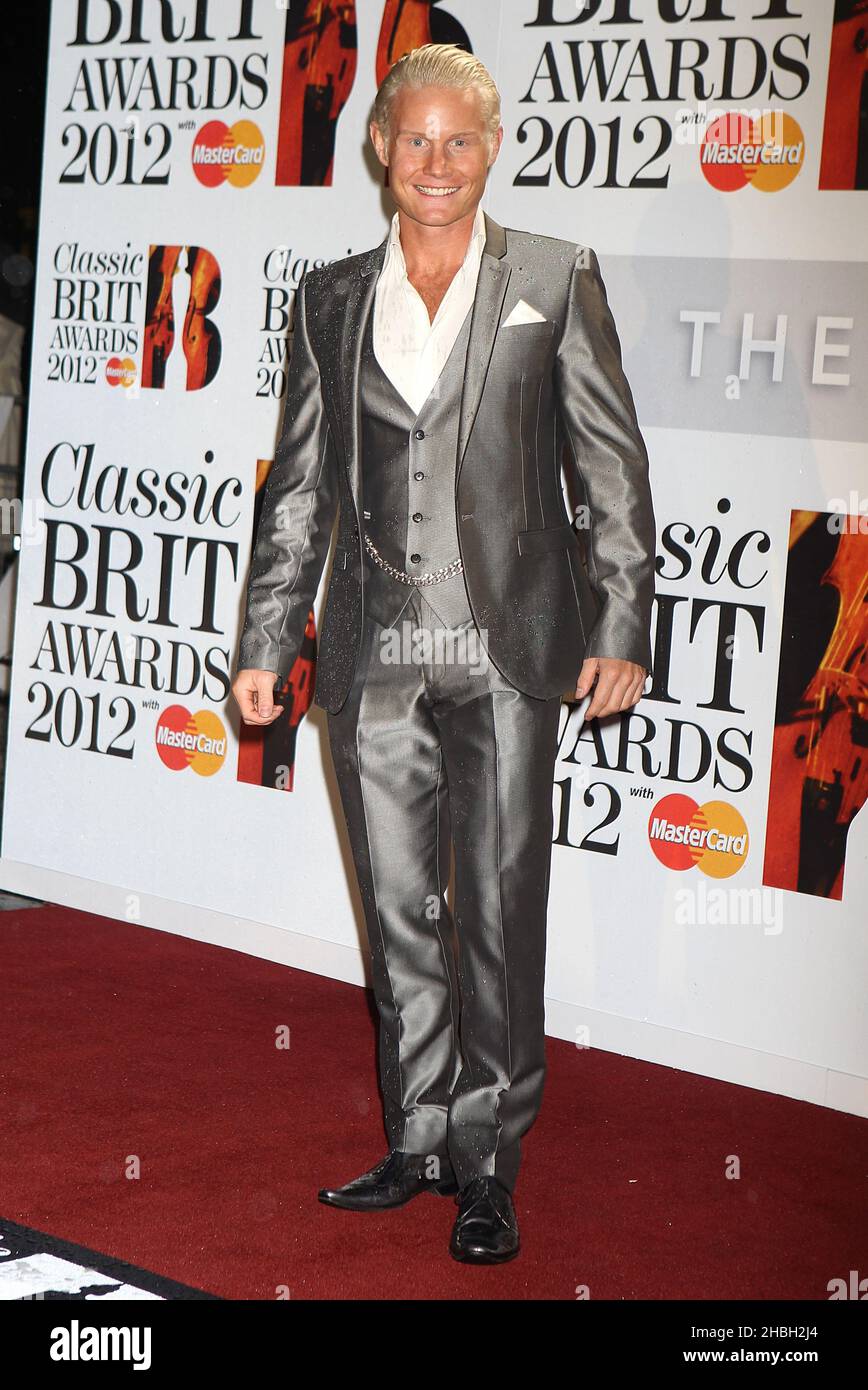 Rhydian roberts 2012 classic brit awards royal albert hall hi-res stock ...