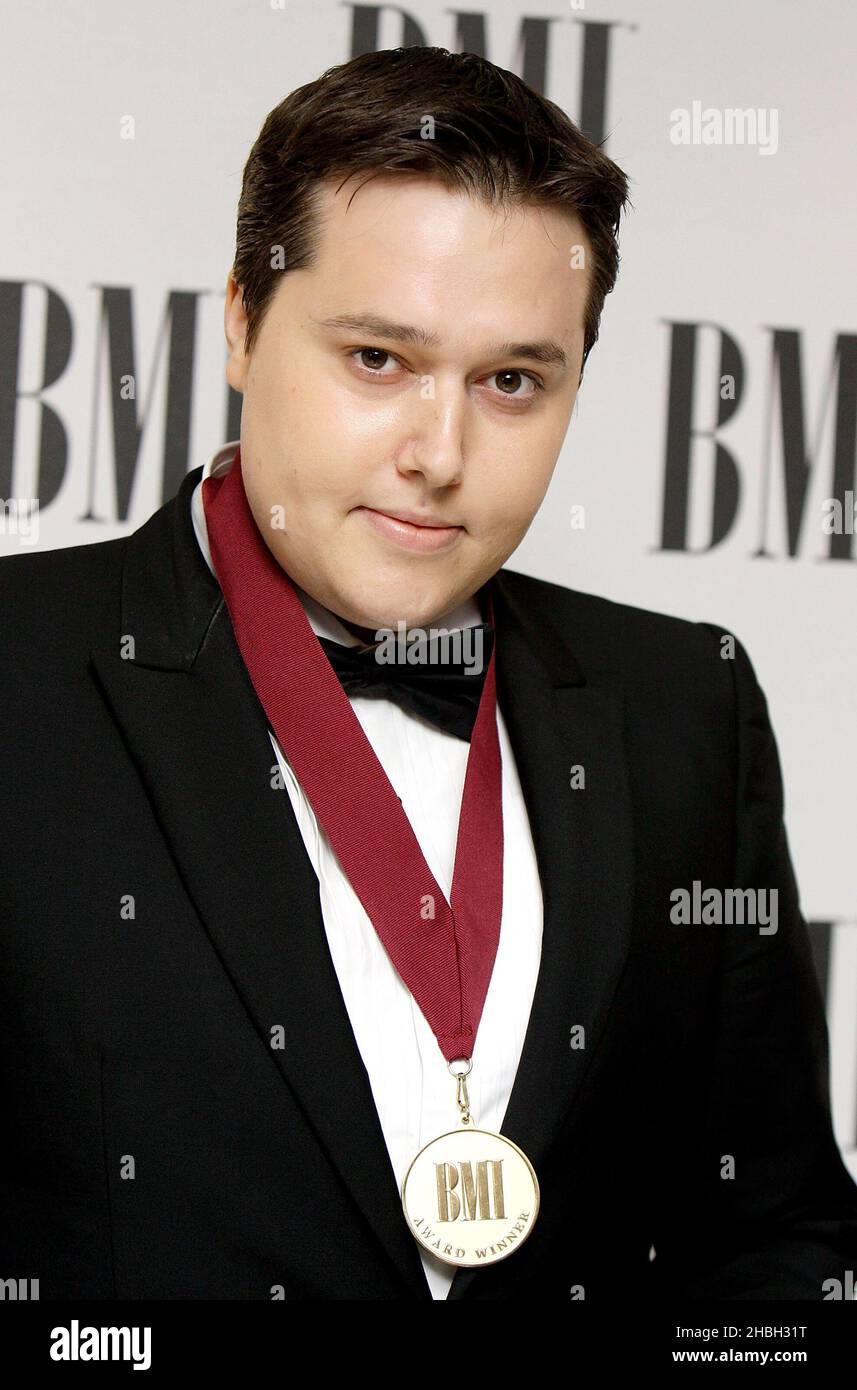 PJ Gibb (Robin Gibb's son) arriving at the BMI 2012 Awards at the ...