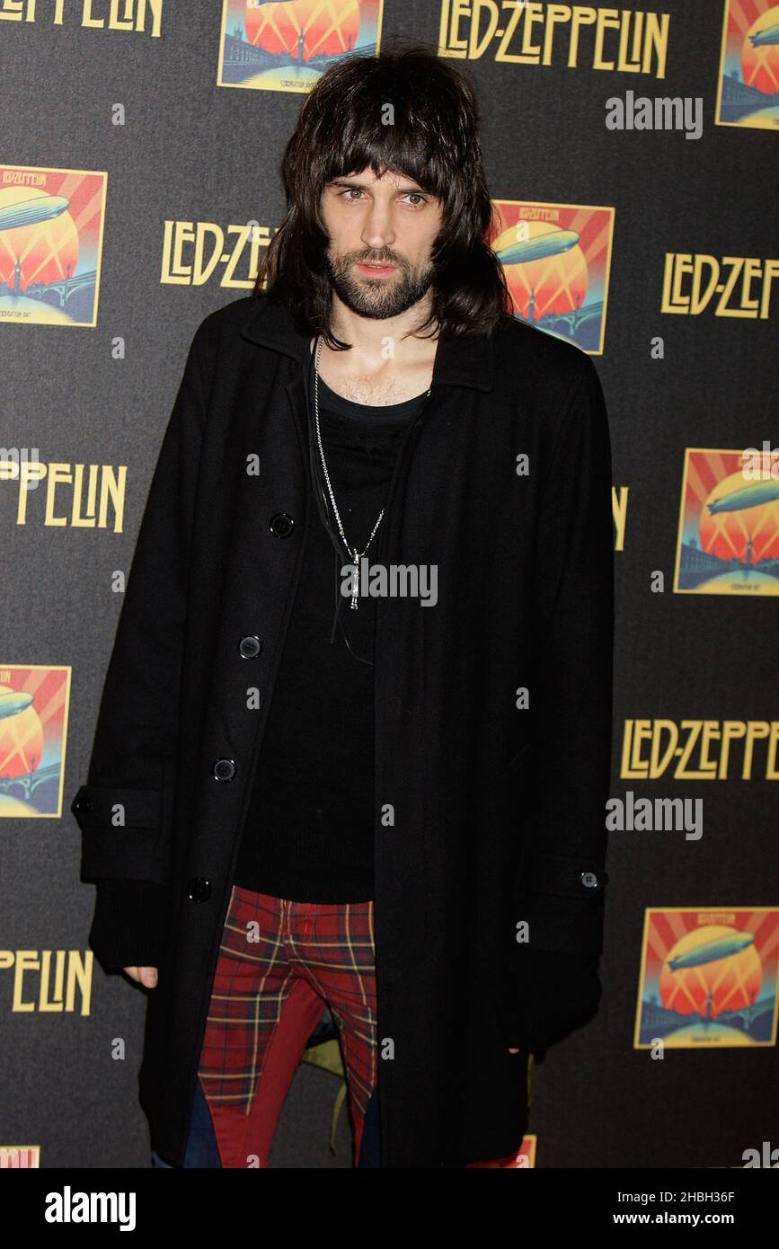 Sergio Pizzorno of Kasabian arriving at the Led Zeppelin Celebration ...