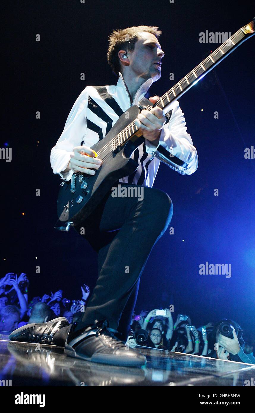 Matt Bellamy of Muse performs on stage at the 02 Arena in London Stock ...