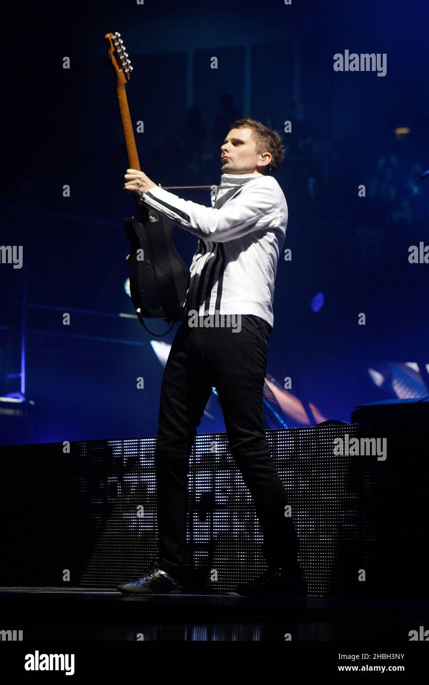 Matt Bellamy of Muse performs on stage at the 02 Arena in London Stock ...