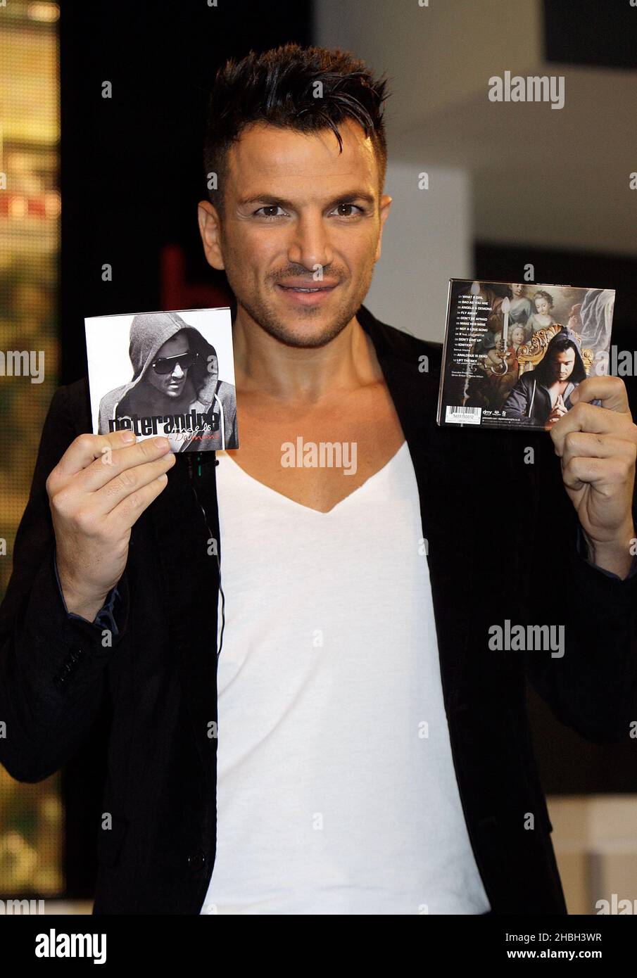 Peter Andre signs copies of his new album "Angels And Demons" and his ...