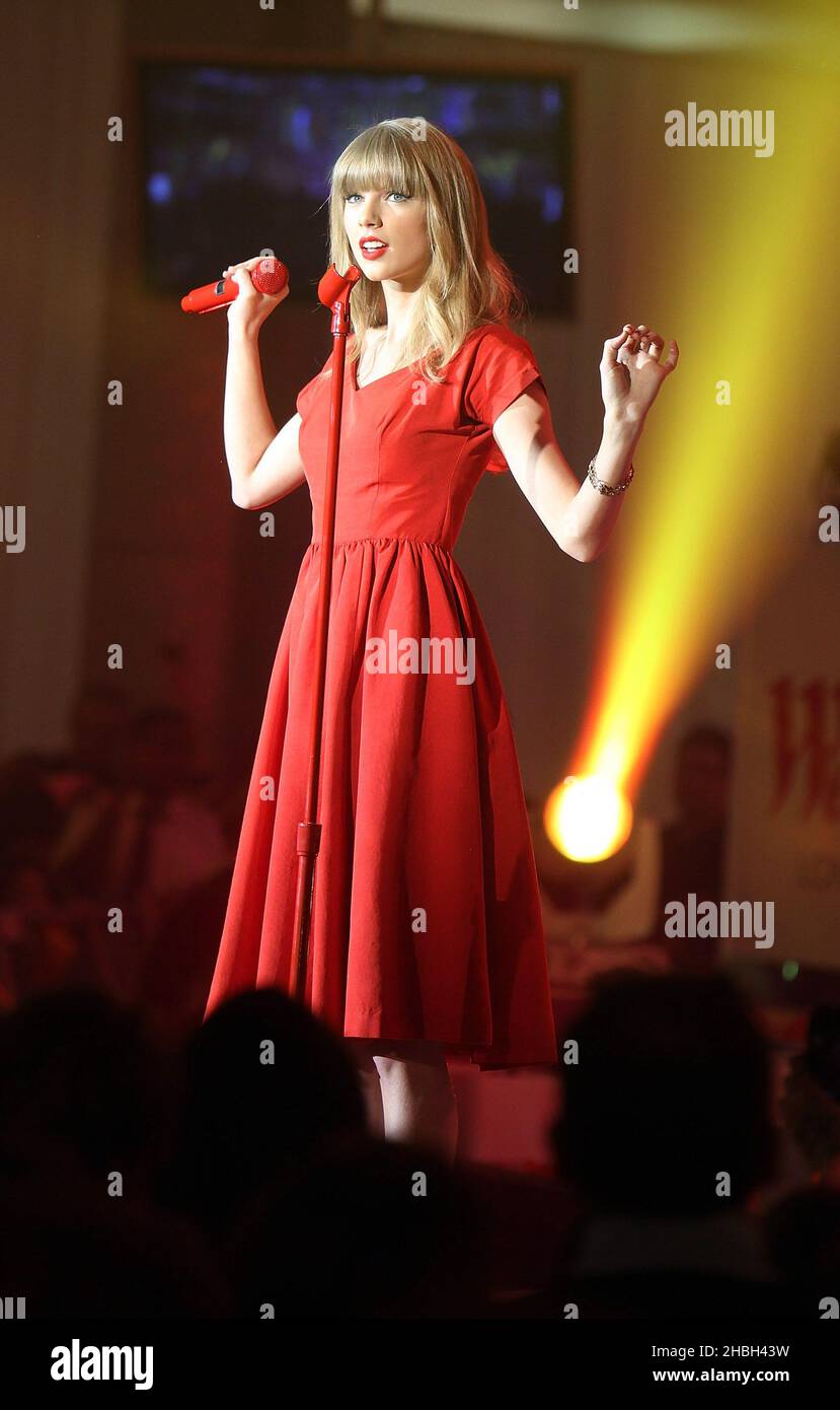 Taylor Swift during the Christmas Light switch on at the Westfield ...