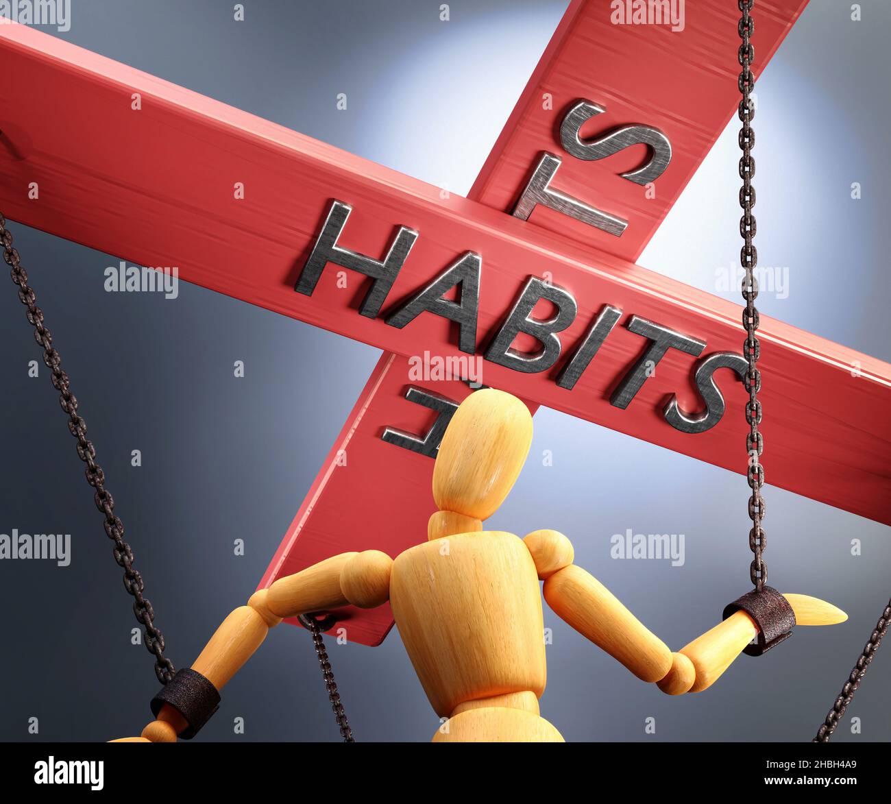 Habits control, power, influence and manipulation symbolized by control ...