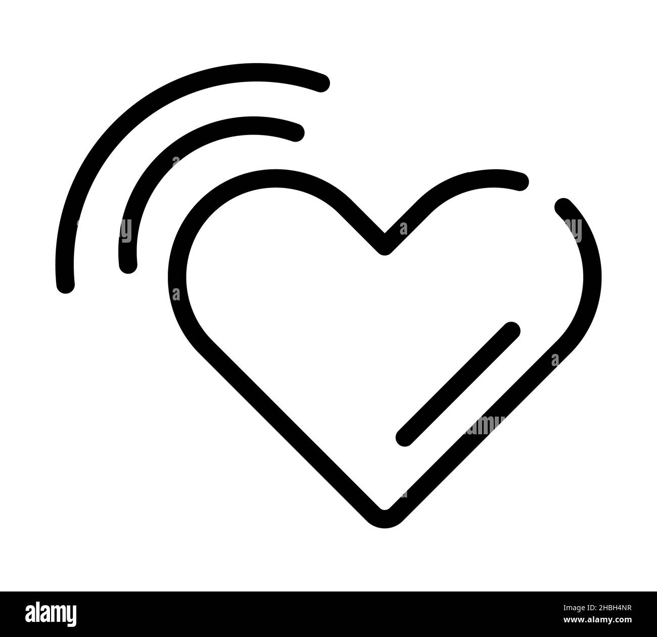 Love icon. Flat heart pictogram for web. Line stroke. Simple symbol ...