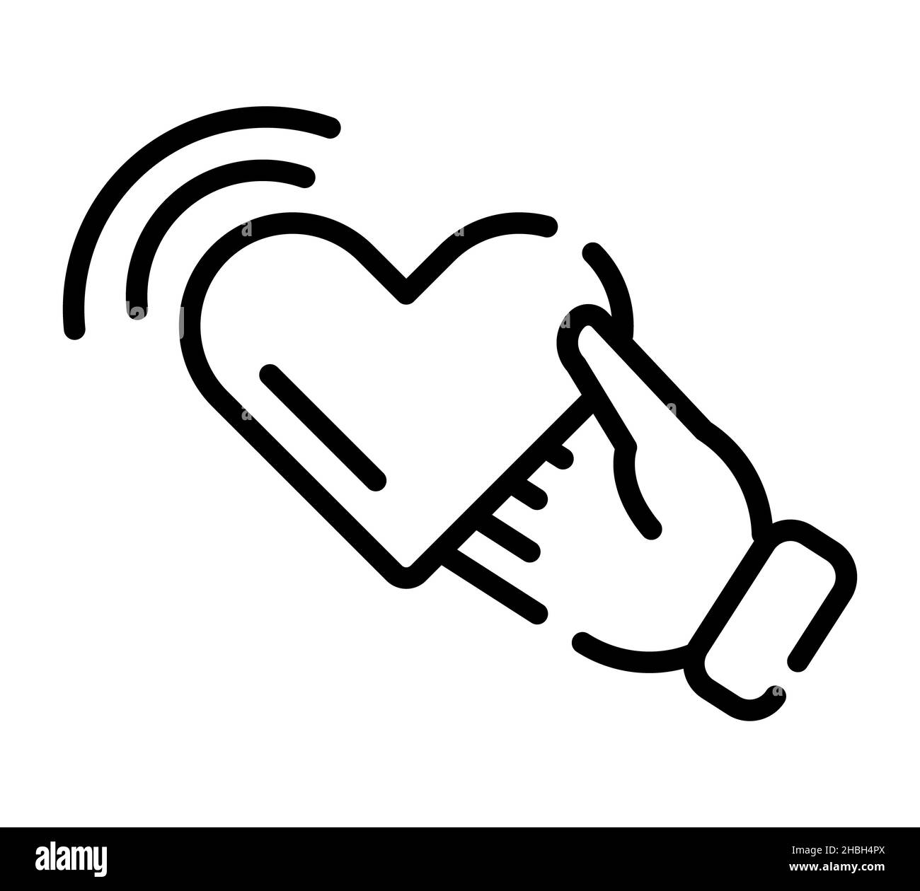 Love icon. Flat heart pictogram for web. Line stroke. Simple symbol ...