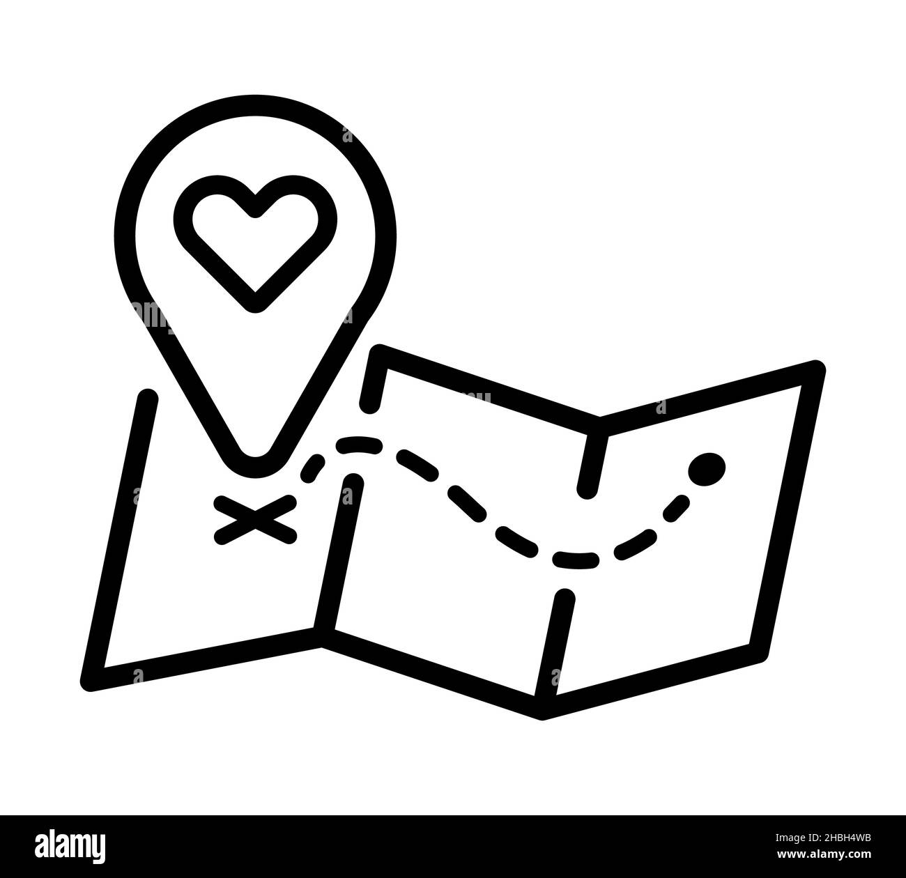 Street Map Clipart Black And White Heart