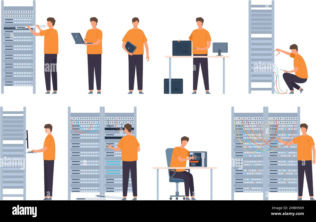 Young data center worker Stock Vector Images - Alamy