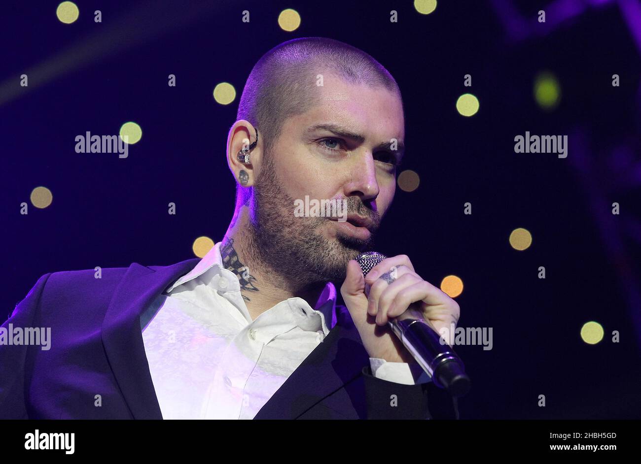 Shane Lynch of Boyzone performs on stage at the 02 Arena in East London ...