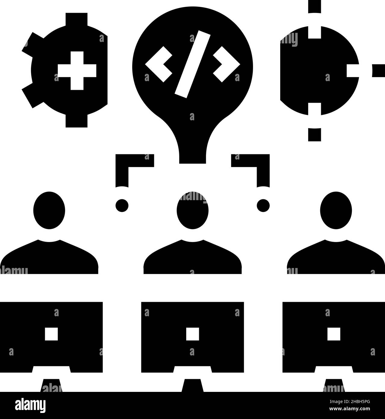 hackathon fintech development glyph icon vector illustration Stock ...