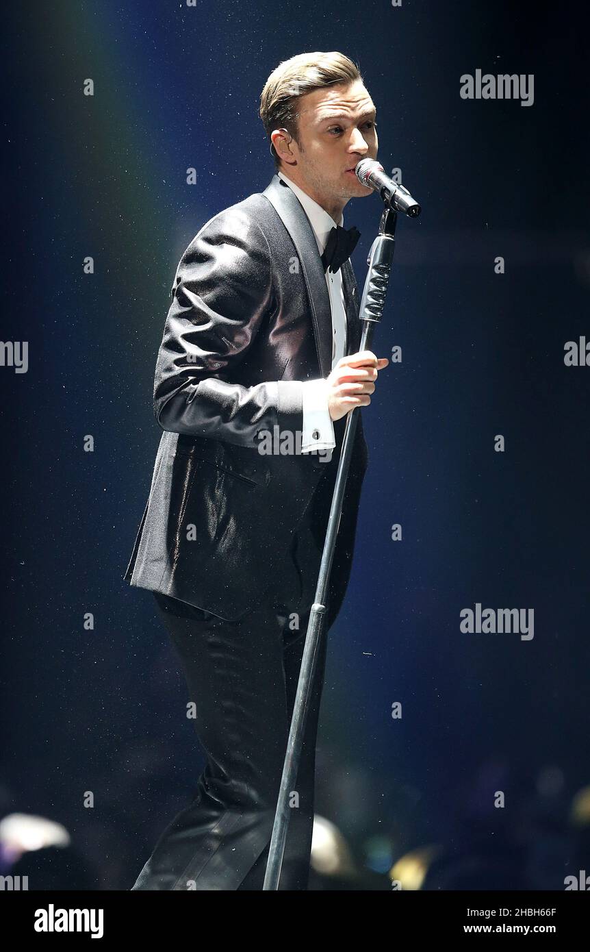 Justin Timberlake performs during the 2013 Brit Awards at the O2 Arena ...