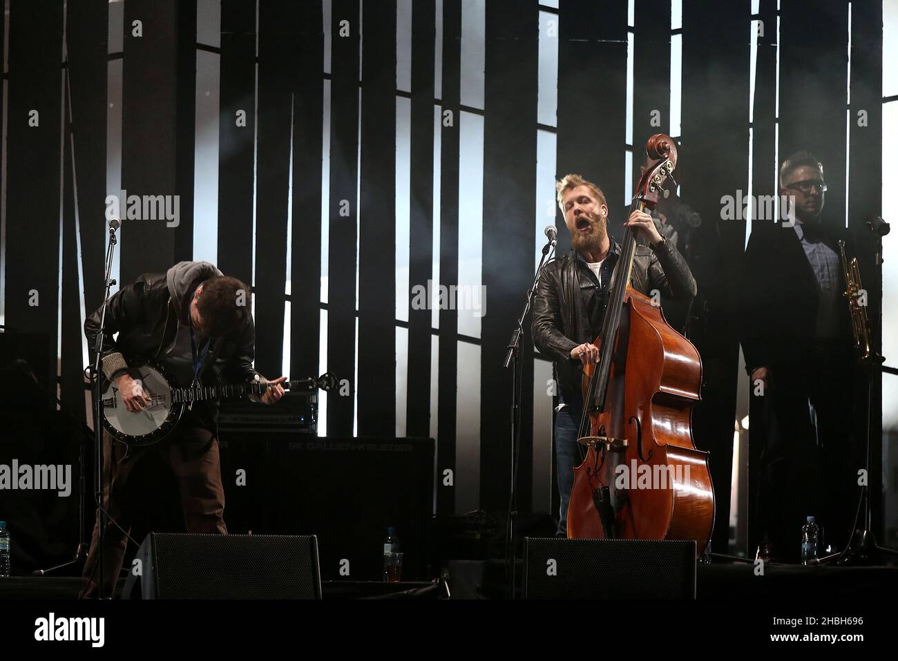 Country Winston and Ted Dwane of Mumford and Sons perform during the ...