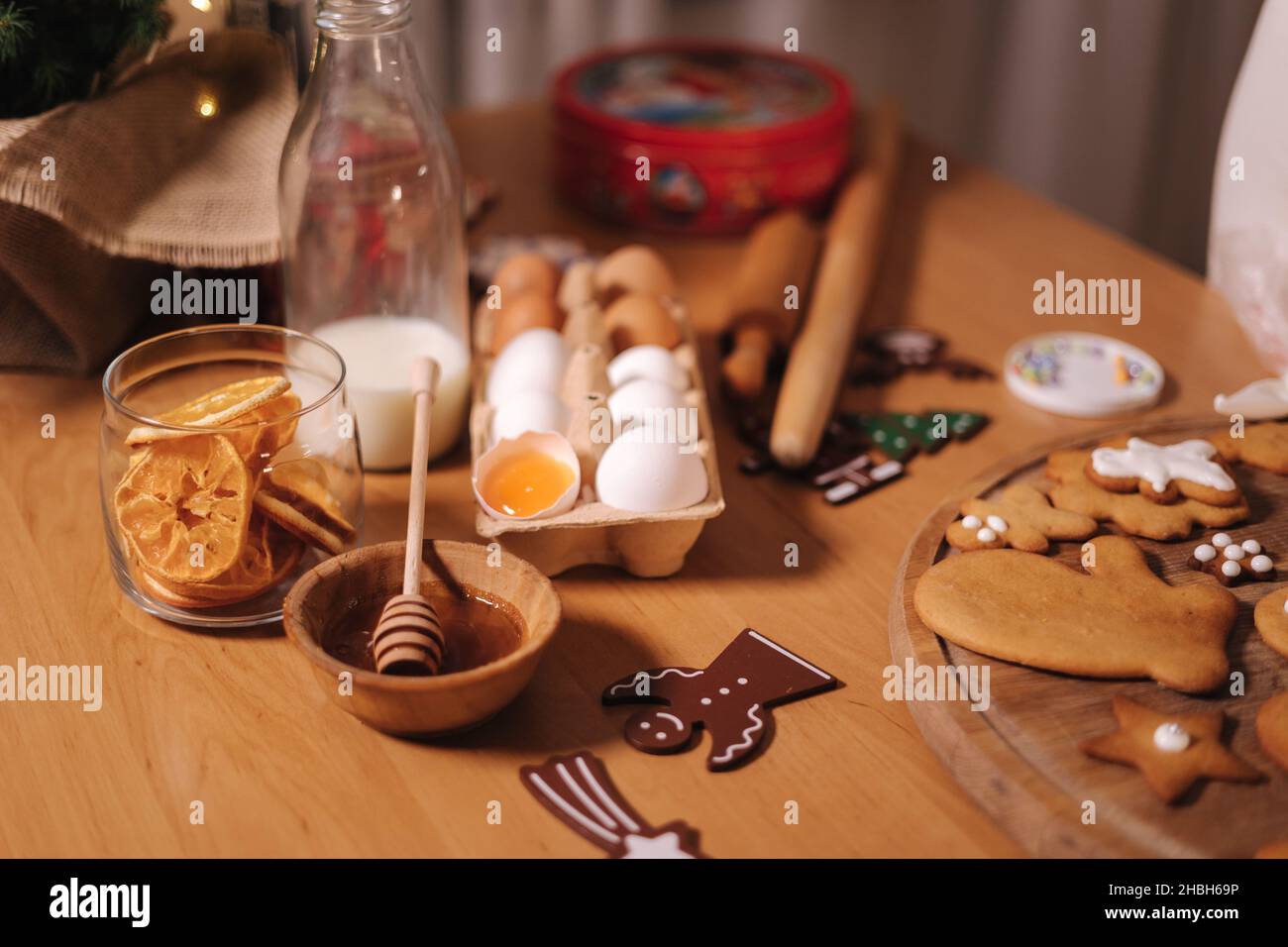 Home bakery, cooking traditional festive sweets. Preparing for making ...