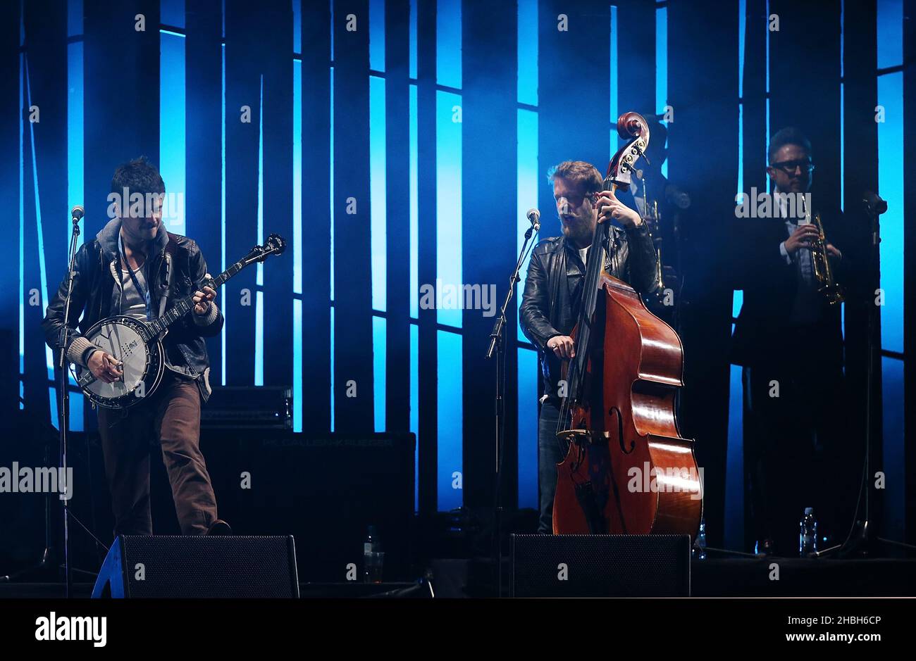 Country Winston and Ted Dwane of Mumford and Sons perform during the ...