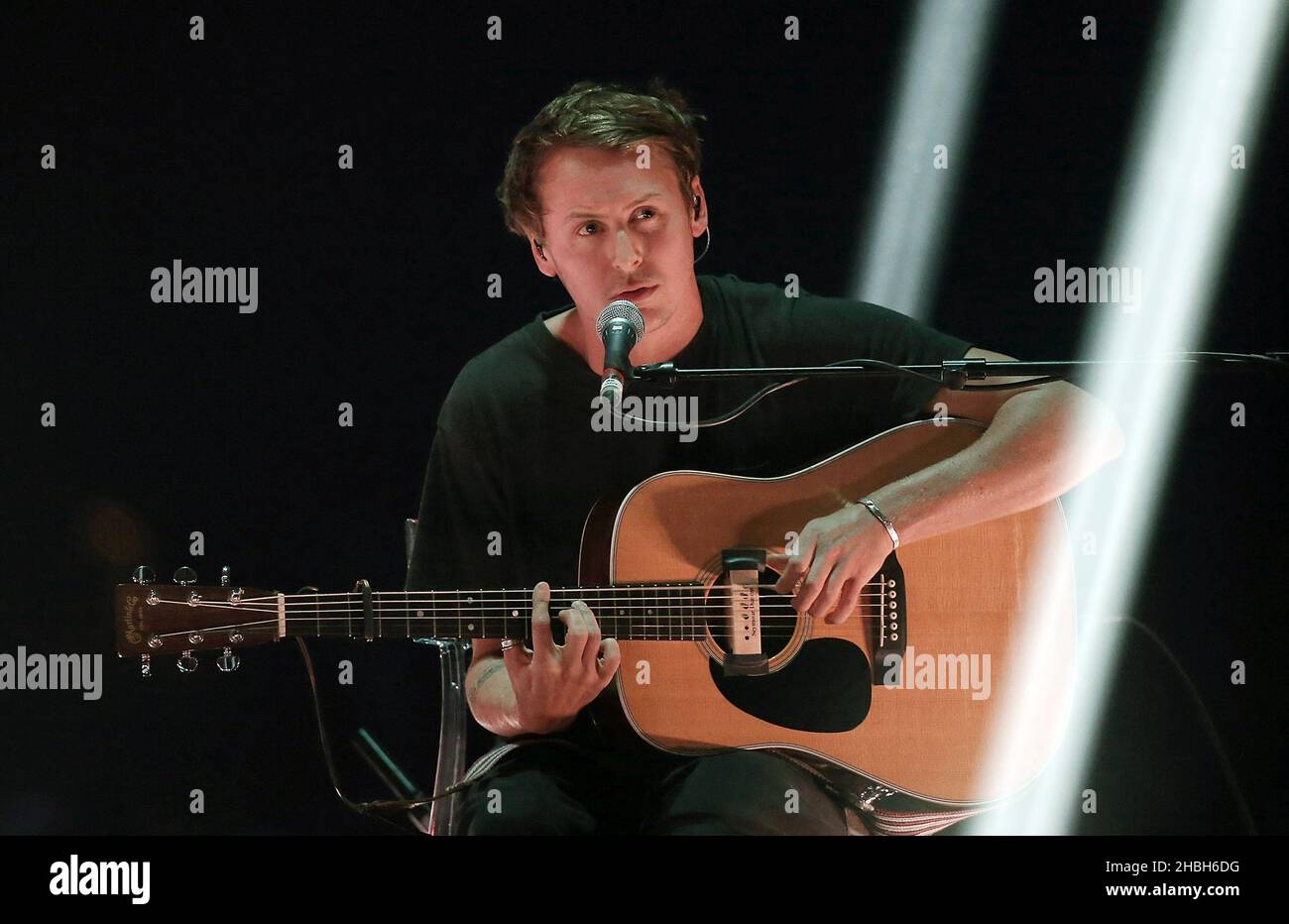Ben Howard performs on stage at the 2013 Brit Awards at the O2 Arena ...
