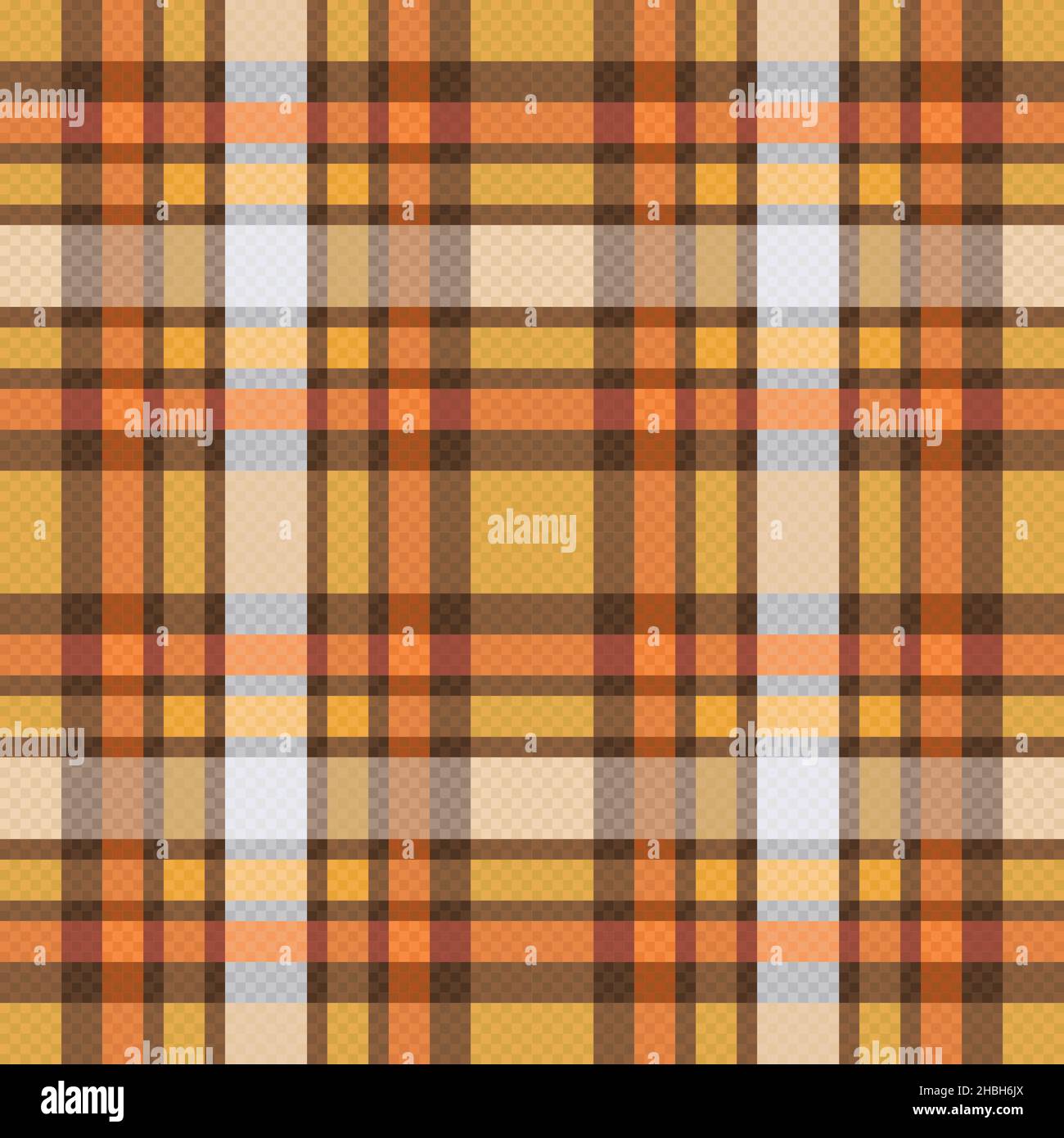 Tartan Scottish seamless pattern in muted yellow, orange and brown ...