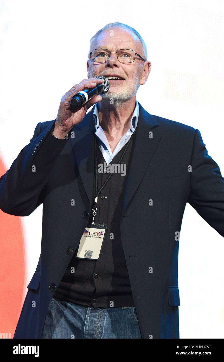 Bob Harris introduces Bradley Gilbert performing on stage at the C2C ...