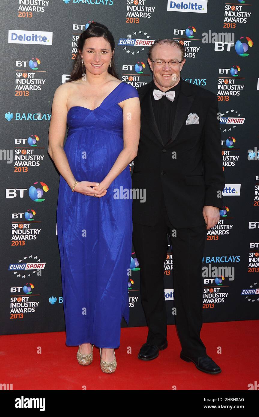 Sarah Storey and husband Ray Storey attending the BT Sports Industry ...