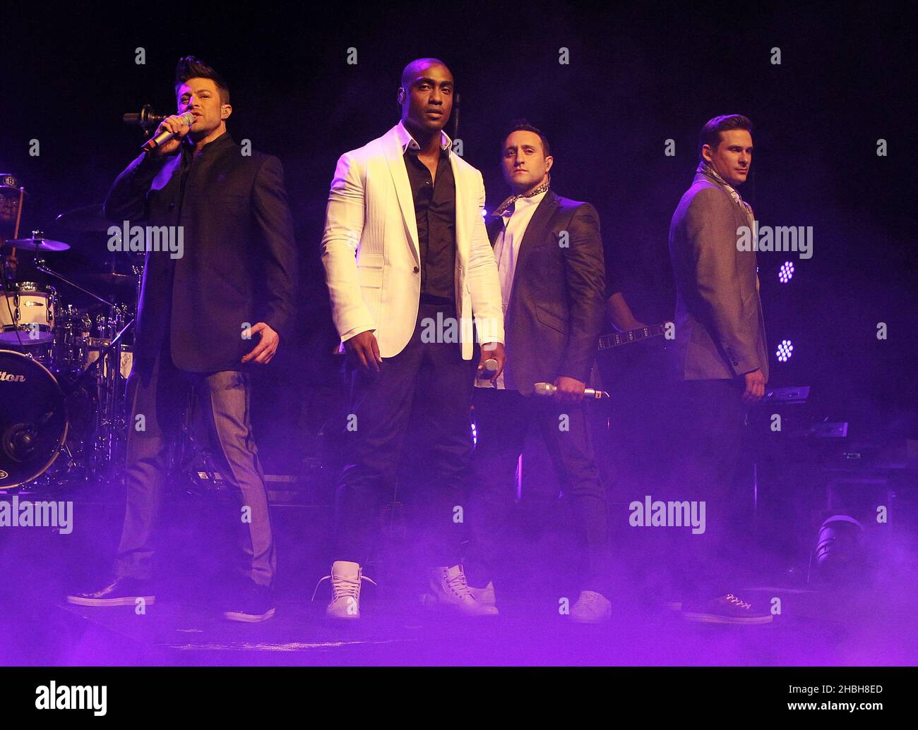 Duncan James, Simon Webbe,Lee Ryan and Anthony Costa of Blue perform at ...
