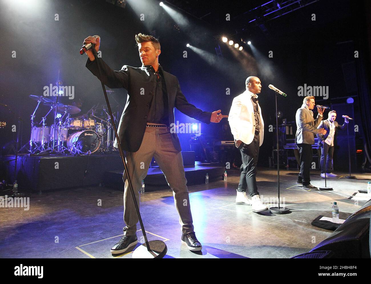 Duncan James, Simon Webbe,Lee Ryan and Anthony Costa of Blue perform at ...