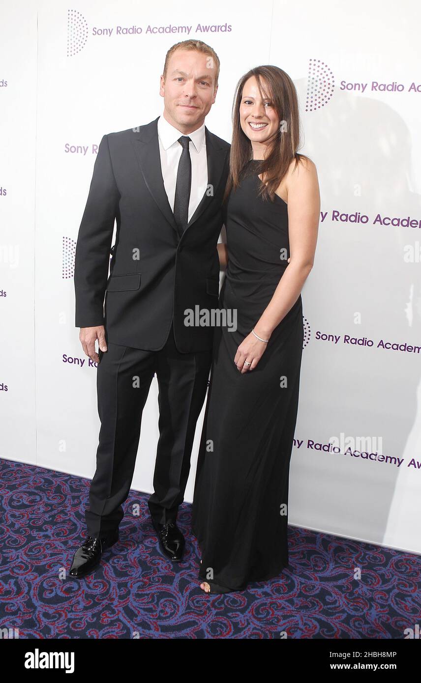 Sir Chris Hoy and Sarra Kemp attend the Sony Radio Academy Awards at ...