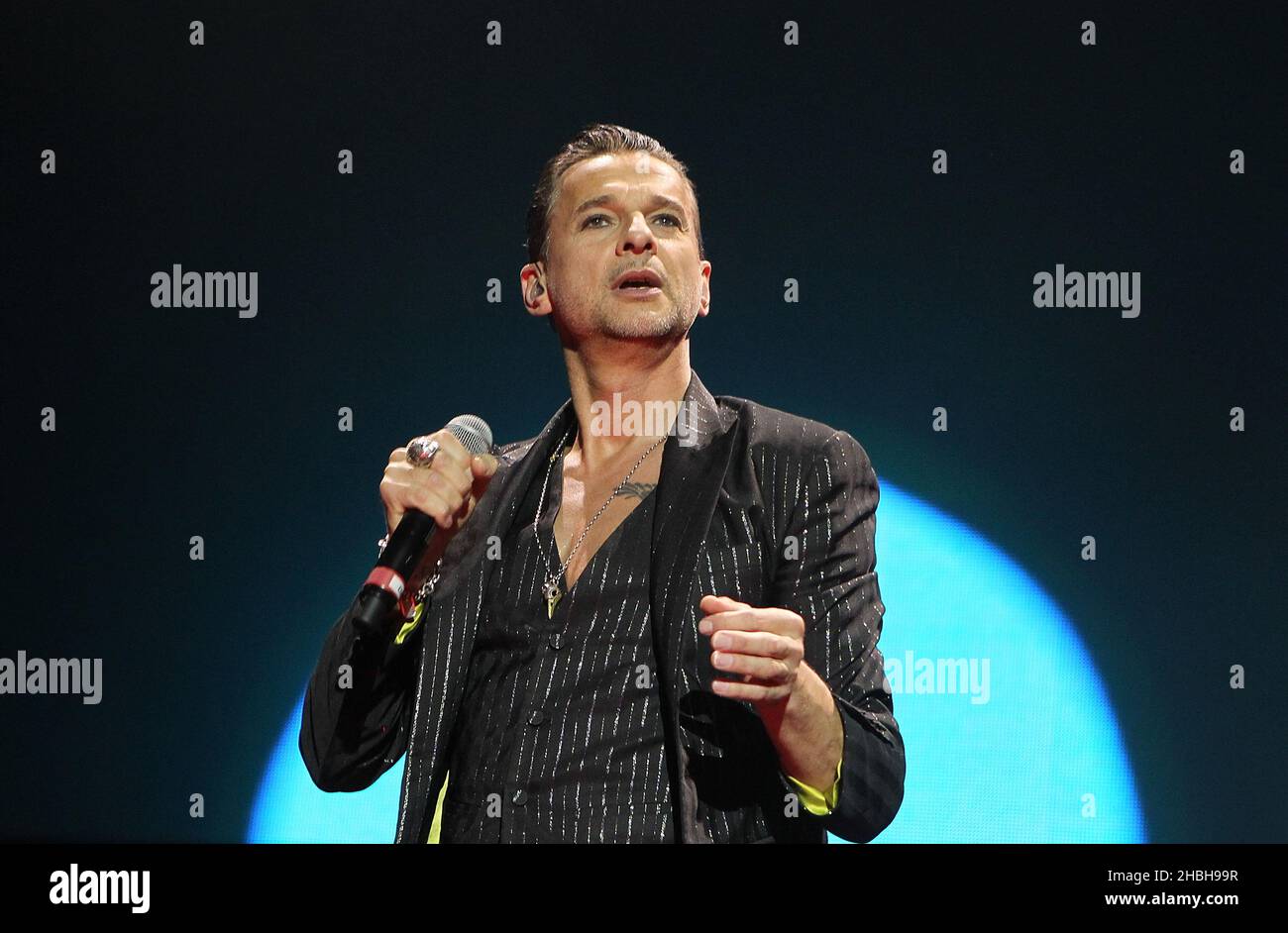 David Gahan of Depeche Mode performs on stage at the 02 Arena in London ...