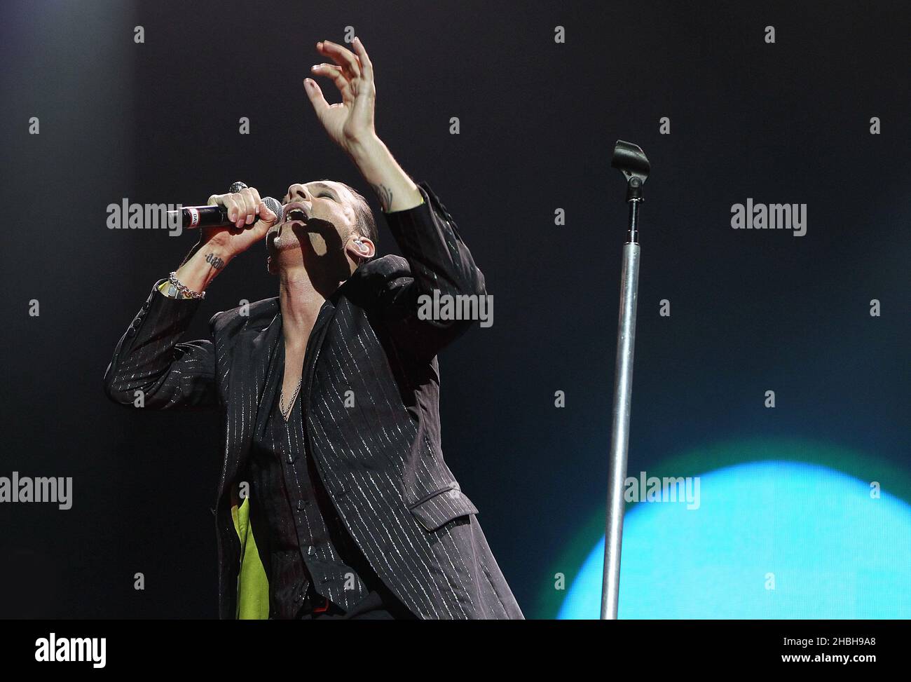 David Gahan of Depeche Mode performs on stage at the 02 Arena in London ...
