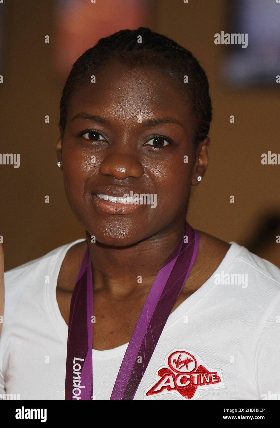 Nicola Adams MBE attending the 2013 Team Event at Virgin Active gym at ...