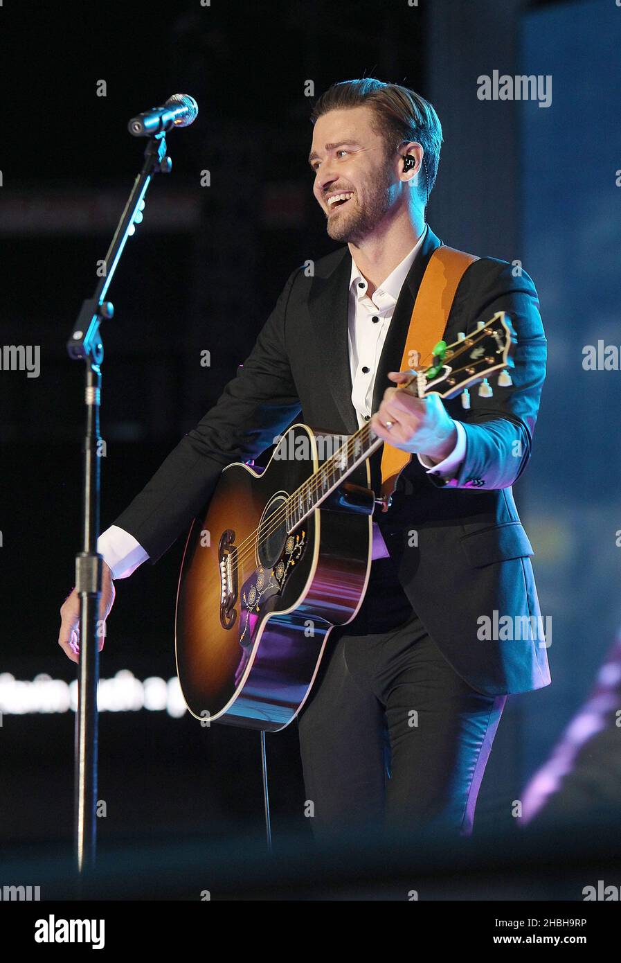 Justin Timberlake performs on stage at the Capital FM's Summertime Ball ...