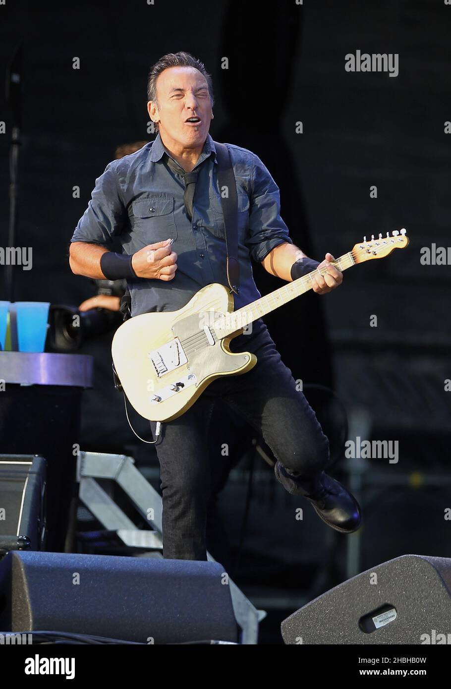 Headliner Bruce Springsteen performs on stage during day 2 of Hard Rock ...