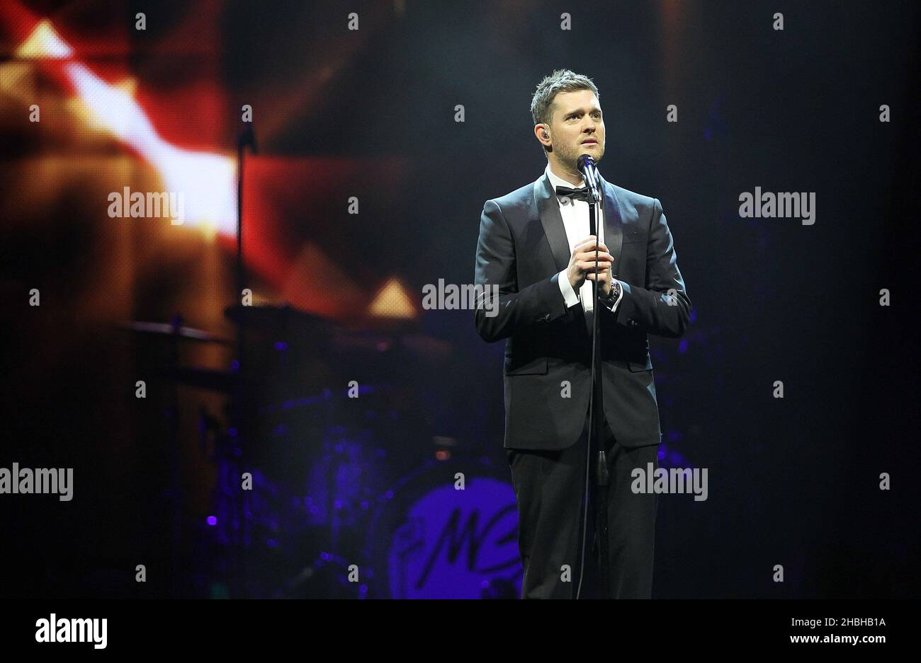 Michael Buble performs on stage at the 02 Arena in London Stock Photo ...
