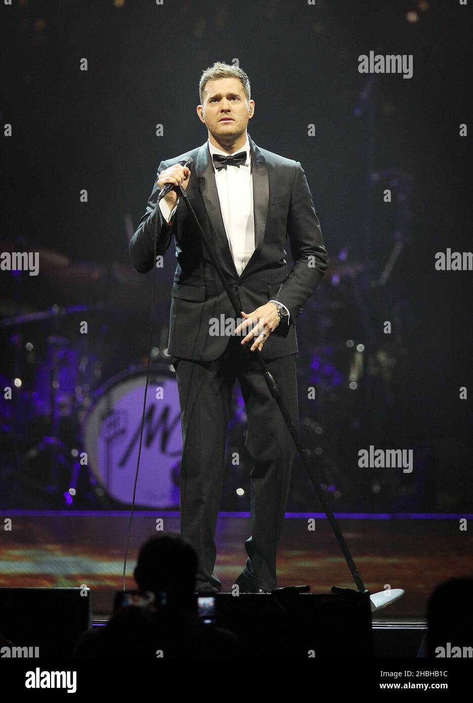 Michael Buble performs on stage at the 02 Arena in London Stock Photo ...