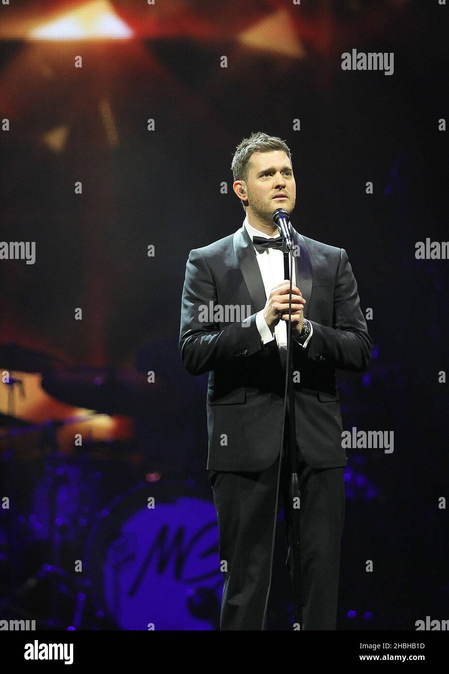 Michael Buble performs on stage at the 02 Arena in London Stock Photo ...