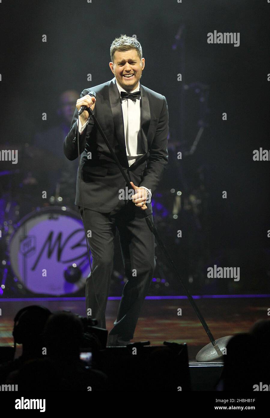 Michael Buble performs on stage at the 02 Arena in London Stock Photo ...