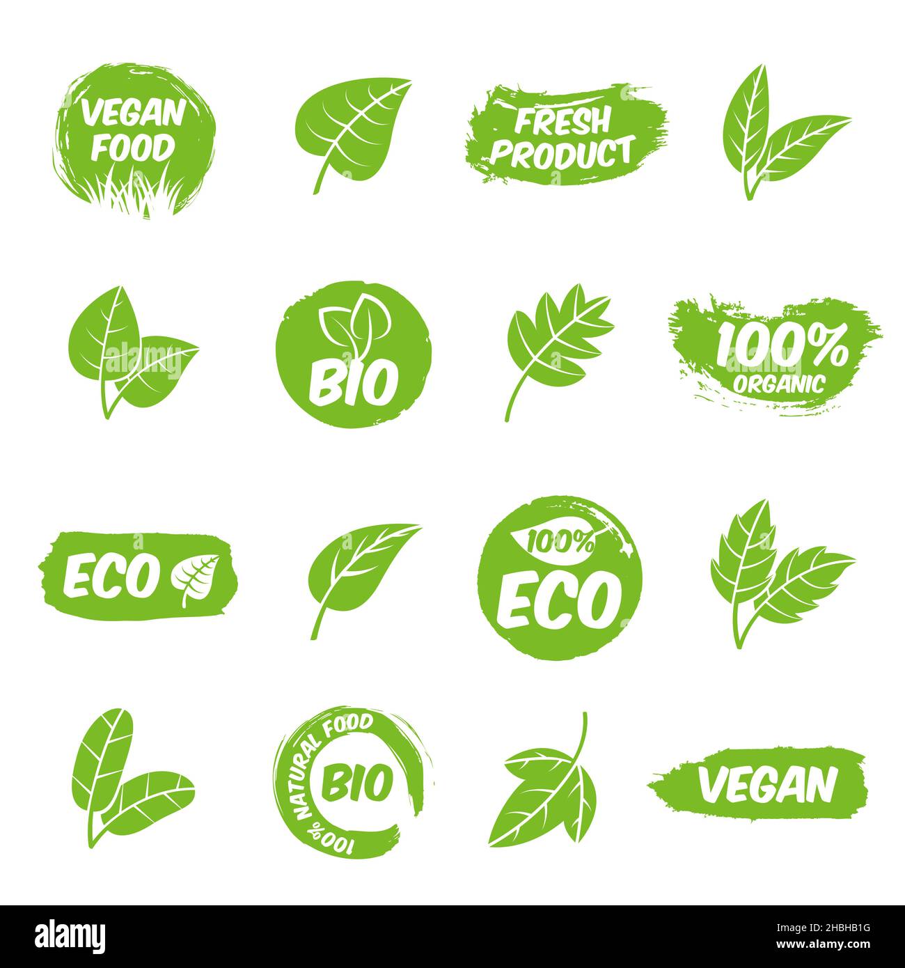Bio labels set. Healthy badges, fruit organic green nature emblem ...