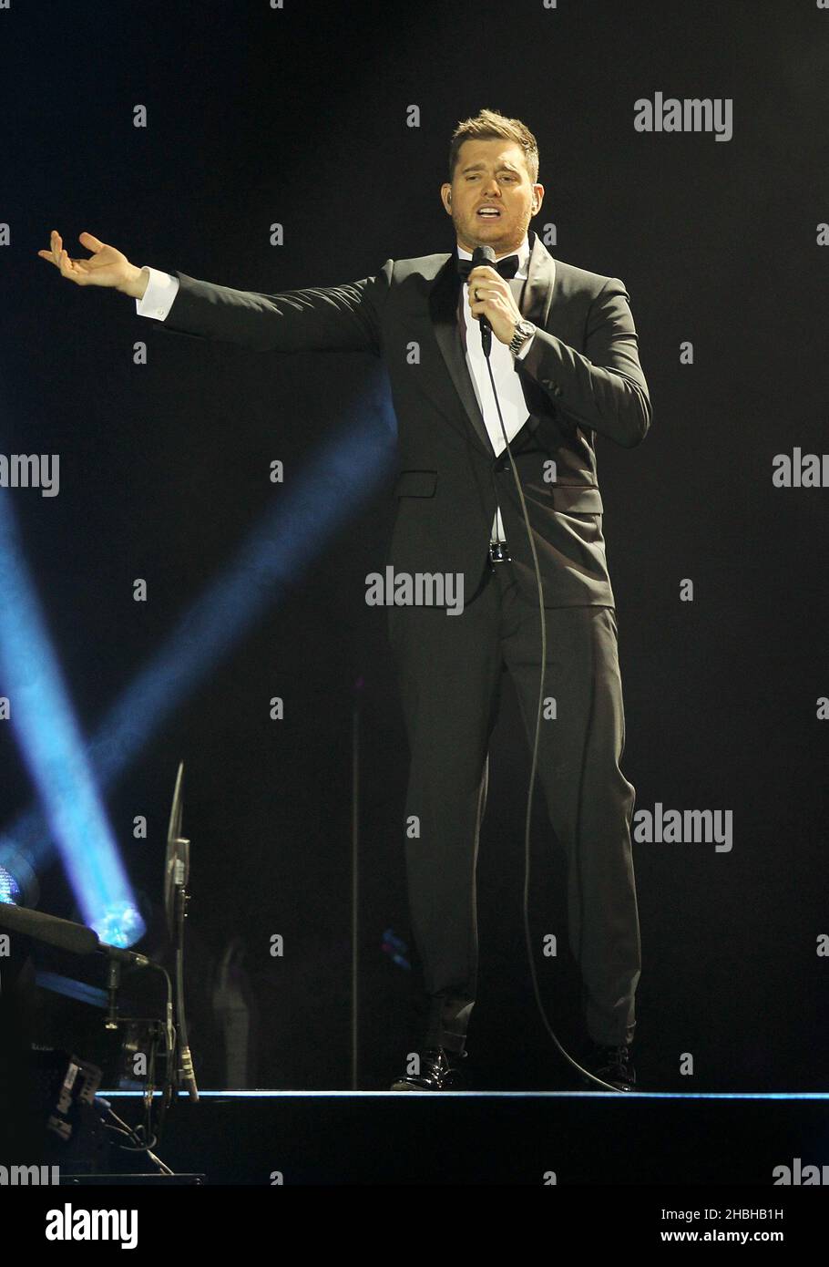 Michael Buble live in concert at the O2 Arena in London Stock Photo - Alamy