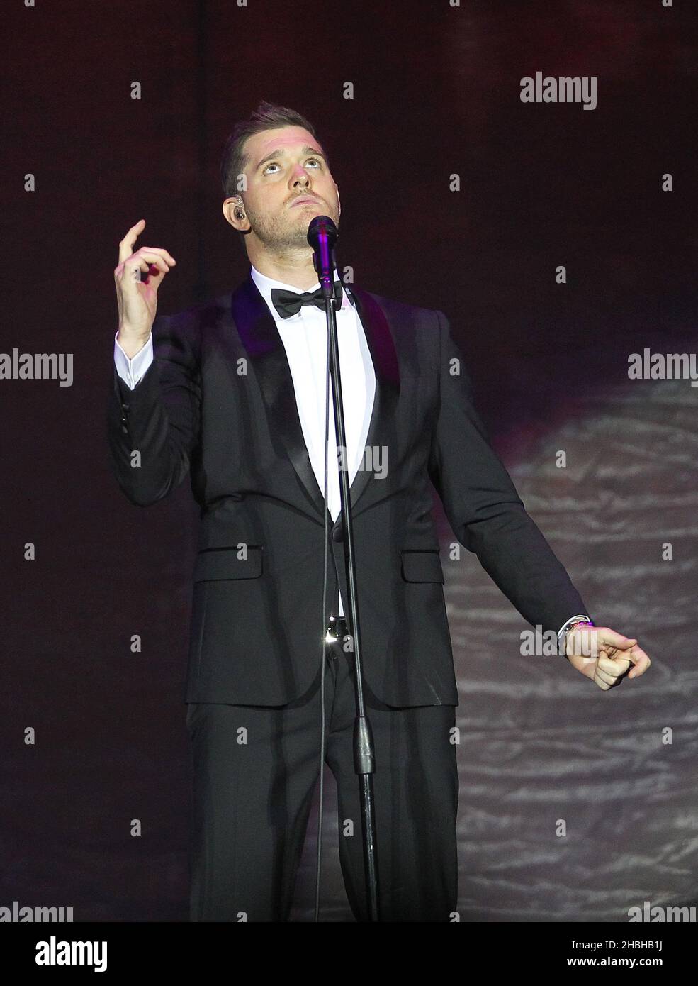 Michael Buble live in concert at the O2 Arena in London Stock Photo - Alamy