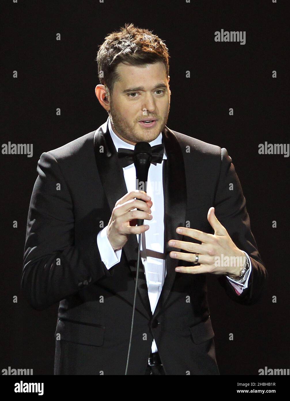 Michael Buble live in concert at the O2 Arena in London Stock Photo - Alamy