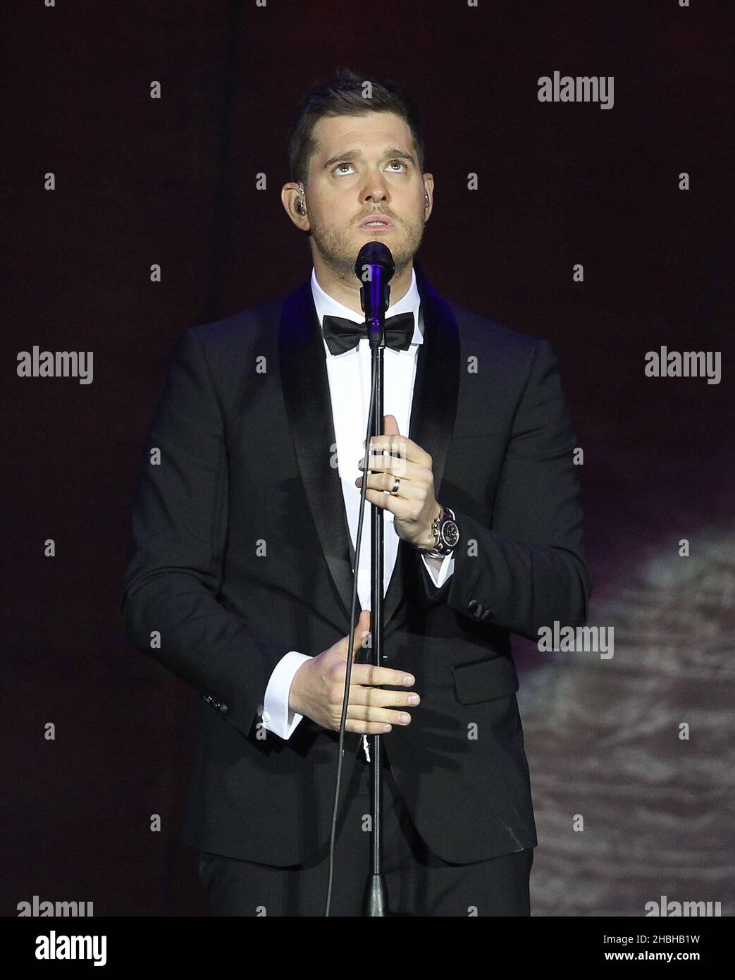 Michael Buble live in concert at the O2 Arena in London Stock Photo - Alamy