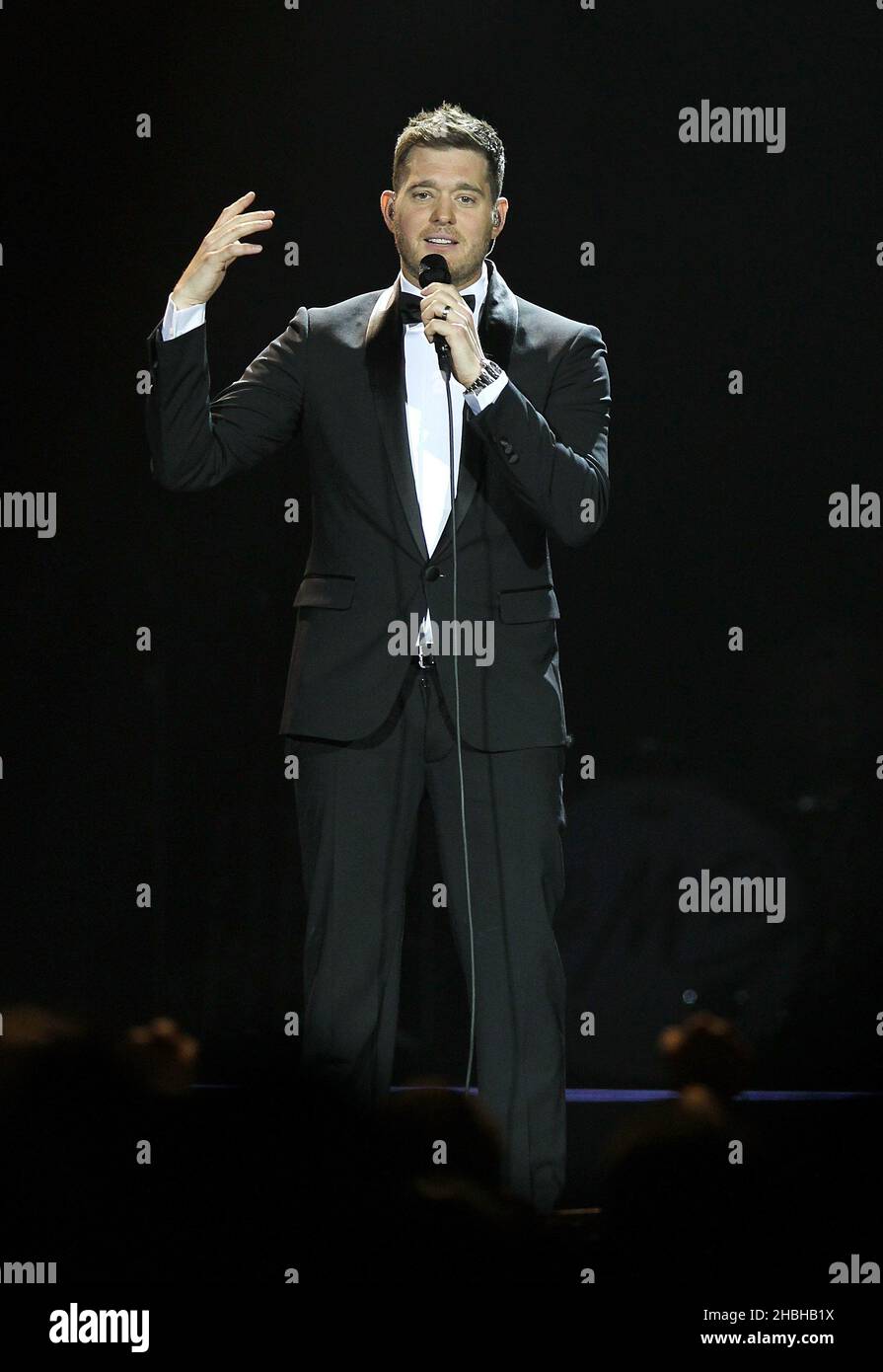 Michael Buble live in concert at the O2 Arena in London Stock Photo - Alamy
