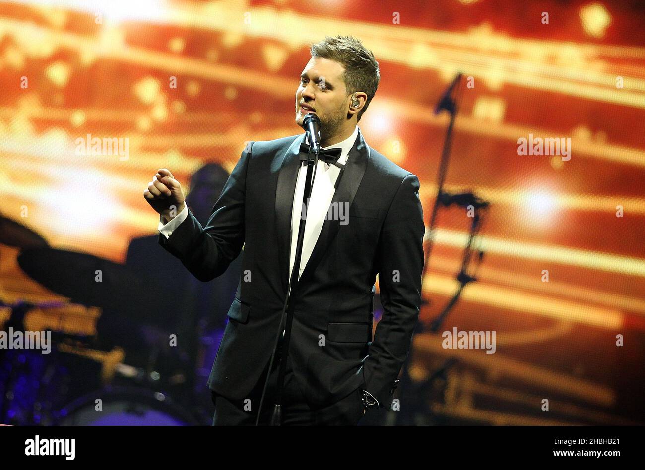 Michael Buble live in concert at the O2 Arena in London Stock Photo - Alamy