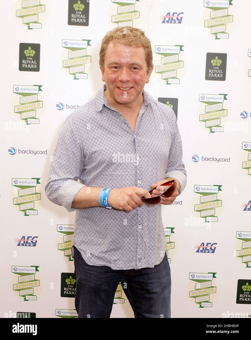 Jon Culshaw back stage at the Barclays Summertime Festival on Day One ...