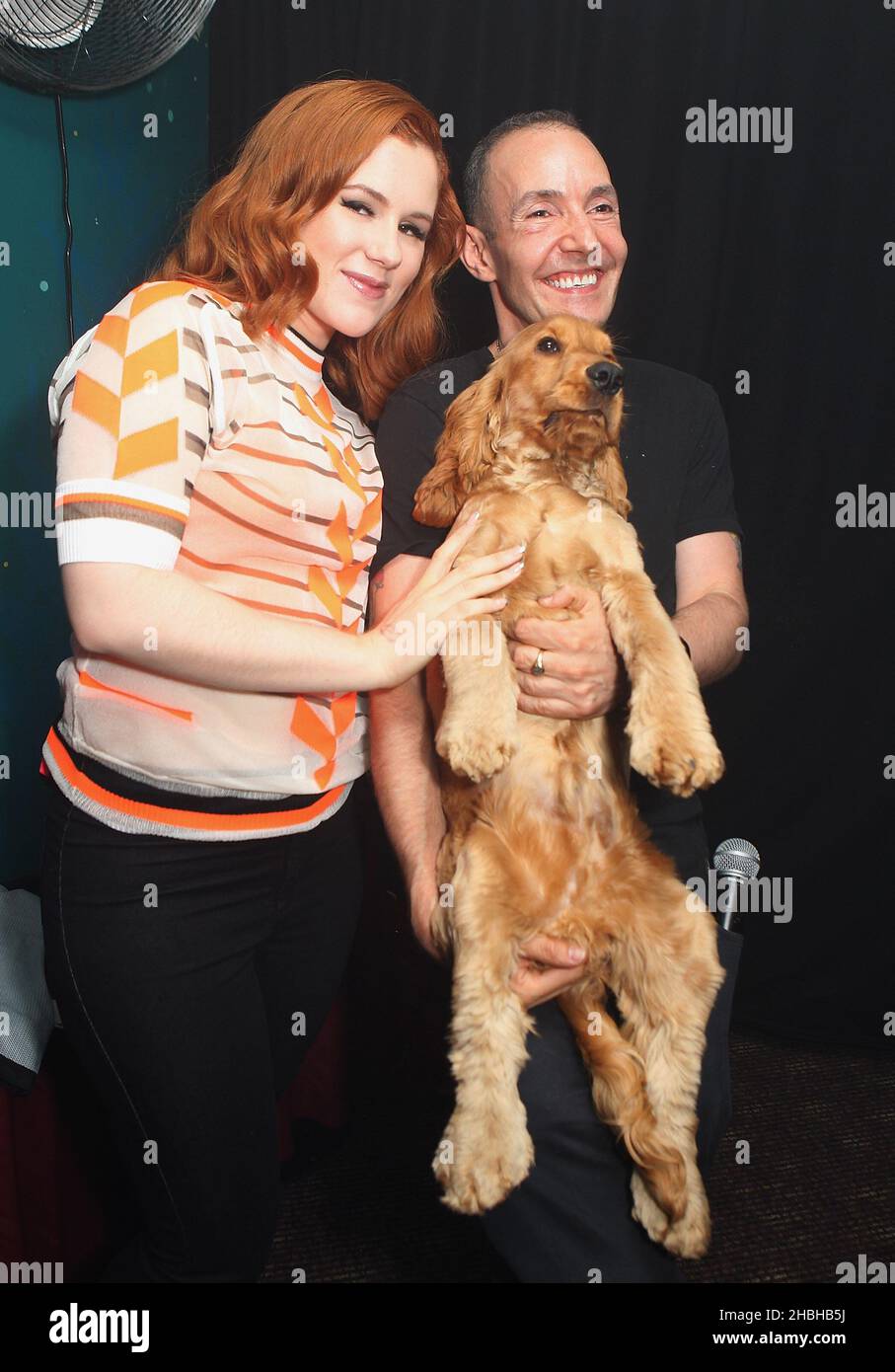 Katy B,Jeremy Joseph and his new puppy Jacob back stage at G-A-Y Heaven ...