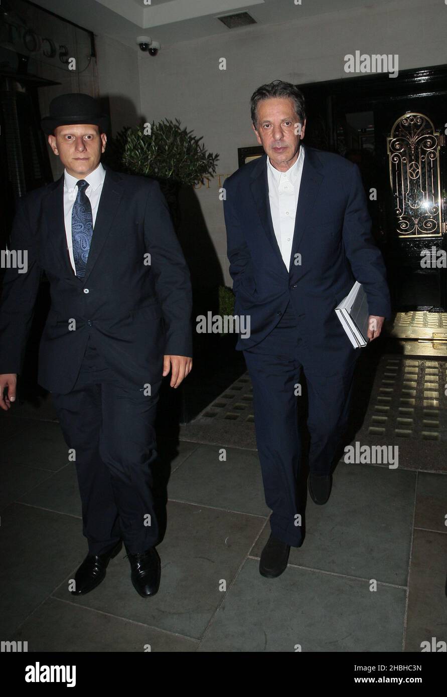 Charles saatchi after dining at scotts restaurant in mayfair hi-res ...