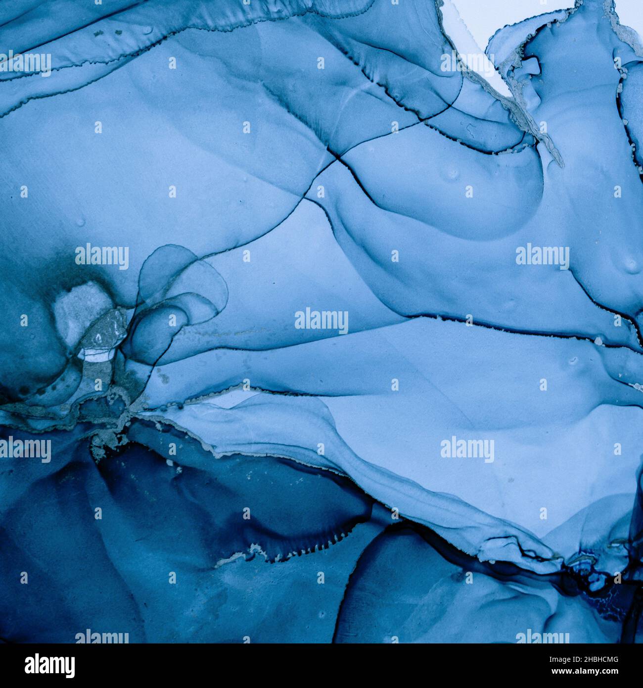 Mixing Inks. Art Wave Background. Blue Alcohol Stock Photo - Alamy