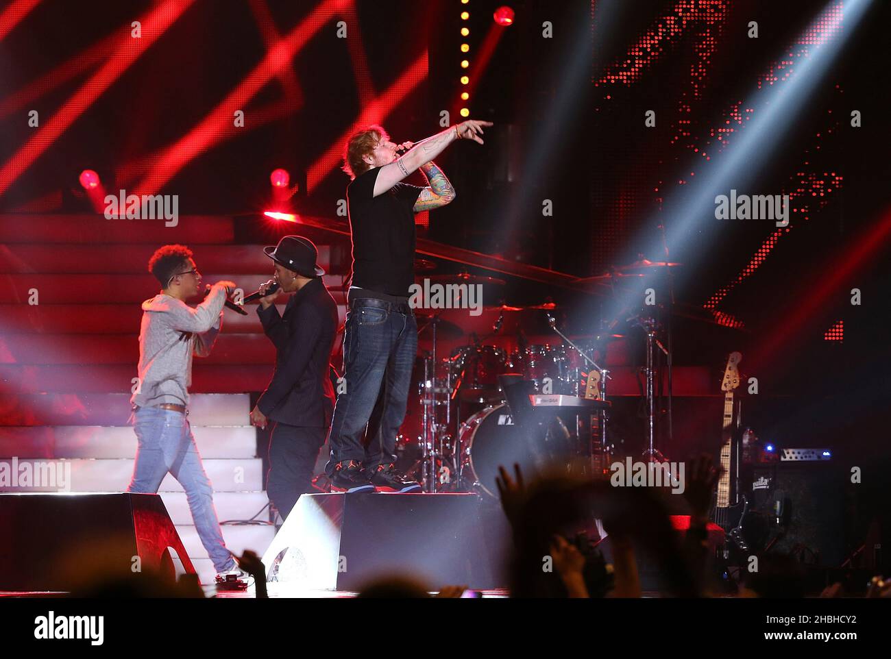Ed Sheeran with Rizzle Kicks perform on stage at Unity: A concert for ...