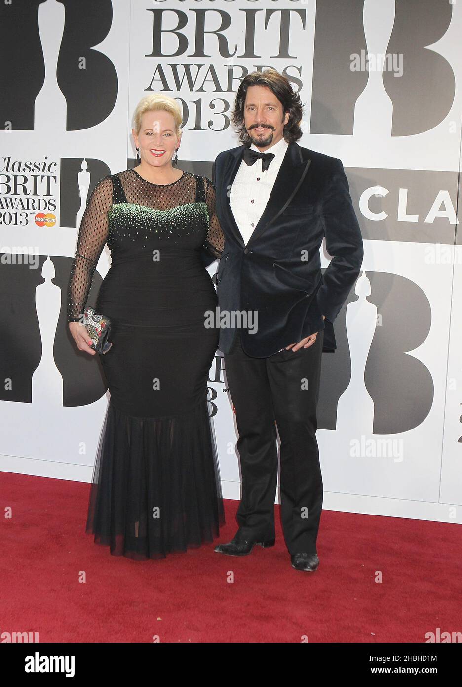 Lawrence Llewelyn Bowen and wife Jackie arrive at the Classic Brit ...